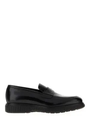 FERRAGAMO Salvatore Leather Simone Loafers - Black