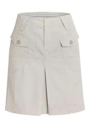 CONQUISTA Neutrals Cotton Gabardine Skirt With Buttoned Pockets