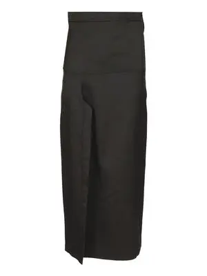 LEMAIRE Wool Blend Panel Midi Skirt - Black