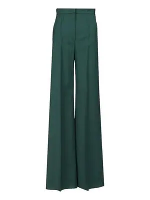 Max Mara MAX MARA Wool Wide Leg Trousers Green