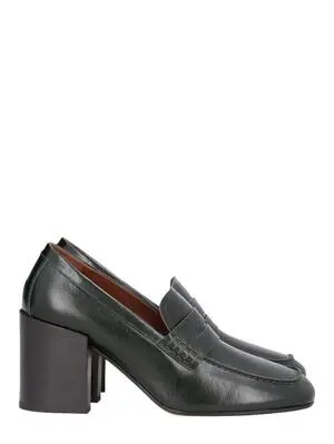 Dries Van Noten Veigtan Calf Leather Heeled Moccasin - Green