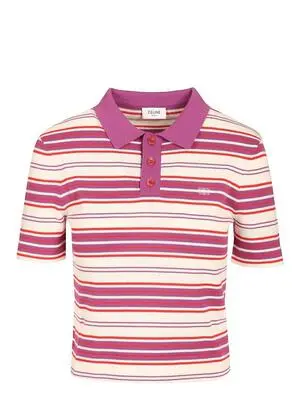 Celine Knitted Cotton Polo Shirt - Multicolor