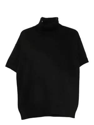 Lorena Antoniazzi Roll-neck Short-sleeve Sweater - Black