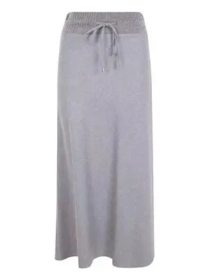 D.exterior D.Exterior Drawstring-Waistband Wool Skirt Brown