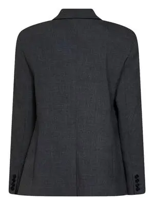 SELF-PORTRAIT Double-breasted Floral-corsage Blazer - Grey