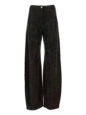 Elisabetta Franchi Rhinestone Embellished Denim Jeans - Black