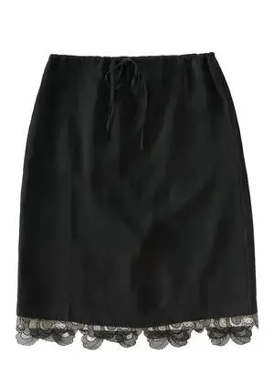 Studio Nicholson Alder Lace-hem Midi Skirt - Black