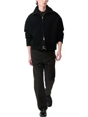 Studio Nicholson Sandos Ribbed-knit Cardigan - Black