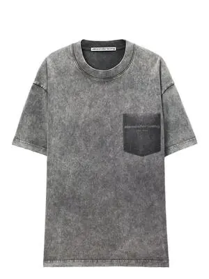 Alexander Wang Short Sleeve Tee With Shadow Pocket Graphic - Grey