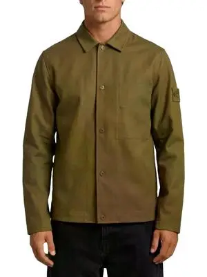 STONE ISLAND Ghost Logo-patch Overshirt