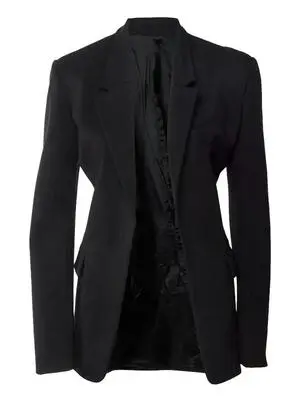 ATTICO Single-breasted Padded-shoulder Blazer