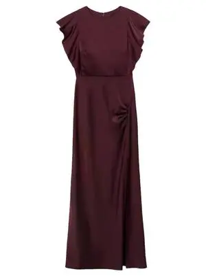 Claudie Pierlot Slit Satin Maxi Dress - Red