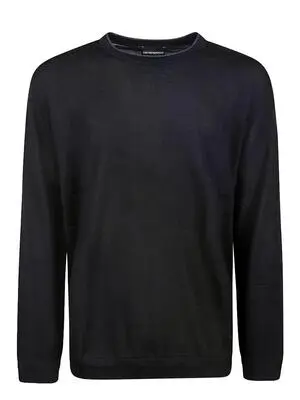 Emporio Armani Wool Crew-neck Long-sleeve Sweater - Blue
