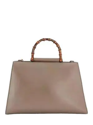 Gucci Nymphaea Top Handle Bag Leather Medium Tote - Brown