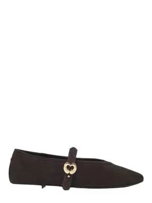Maje Suede Ballet Flats - Brown