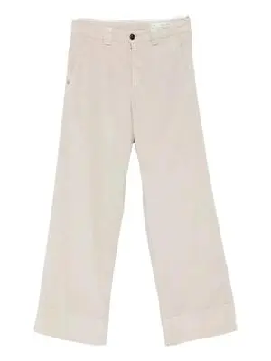 WHITE SAND Corduroy Wide-leg Trousers - Neutrals