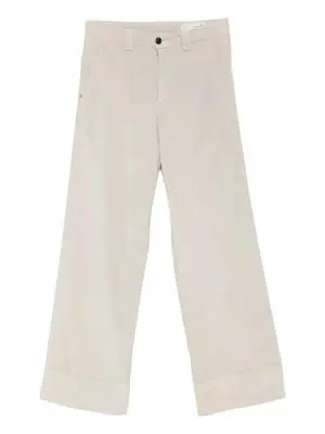 WHITE SAND Corduroy Wide-leg Trousers - Neutrals