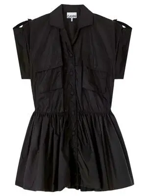 GANNI Dress In Nylon - Black