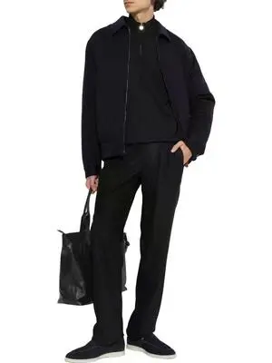 Kiton Zip-up Wool Jacket - Blue