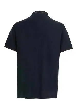 Emporio Armani Logo-embroidered Tipped Polo Shirt - Blue