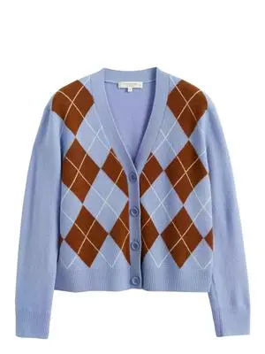 Chinti & Parker Argyle-pattern Button-up Cardigan - Blue