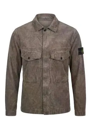 Stone Island 1200029 Corduroy 'terra' Effect Overshirt - Brown