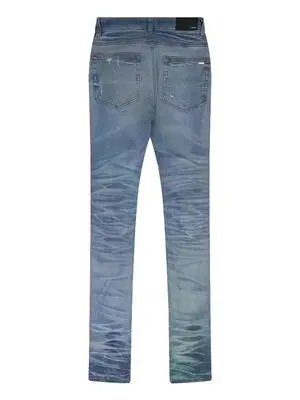 Amiri Crystal Embellished Thrasher Jeans - Blue