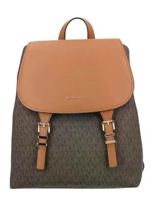 Michael Kors Quinn Monogram Buckle-detail Backpack - Brown