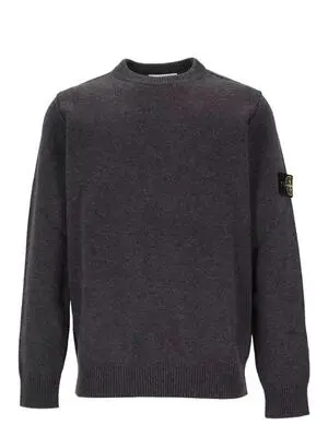 Stone Island Logo-patch Wool Sweater - Grey
