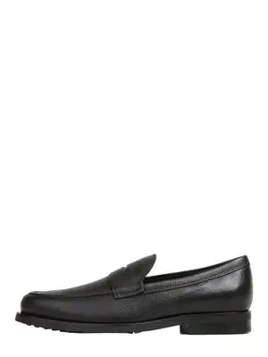 TOD'S Gommino Pebbled-leather Loafers - Black