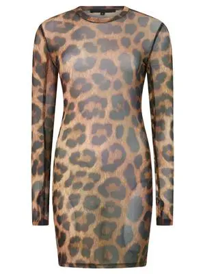Philipp Plein Leopard-print Midi Dress - Neutrals