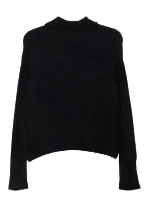 ROBERTO COLLINA Button-fastening Ribbed-trim Sweater - Black