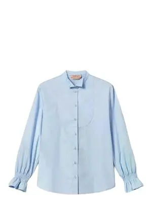 TWINSET Poplin Shirt With Ruffles - Blue