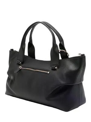 Guess Logo-plaque Pebbled Tote Bag - Black