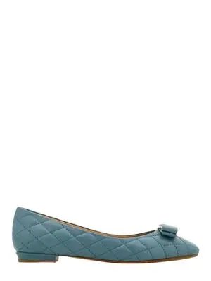 FERRAGAMO Quilted Varina Ballet Flats Blue