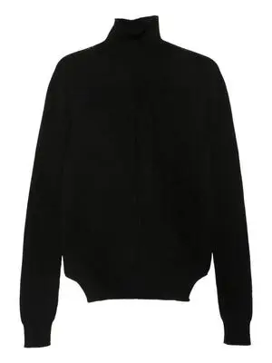 Rick Owens Fisherman Ribbed-knit Roll-neck Sweater - Black