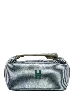 Hermès 2000-2026 Small Wool Bride A Brac H Natte Case Vanity Bag Blue