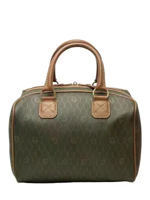 Dior 20th Century Honeycomb Coated Canvas Boston Bag - Brown