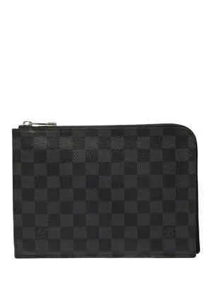 LOUIS VUITTON Damier Graphite Pochette Jour Pm Clutch Bag - Black