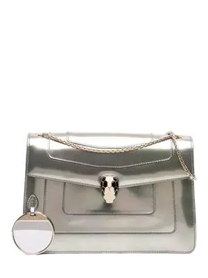 BVLGARI 2010-2020 Medium Patent Serpenti Forever Shoulder Bag - Silver