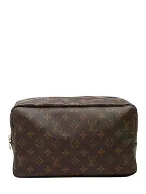 LOUIS VUITTON 2000 Monogram Trousse Toilette 28 Clutch Bag - Brown