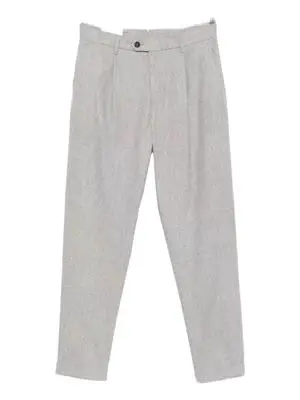 Eleventy Pleated-detail Trousers - Grey