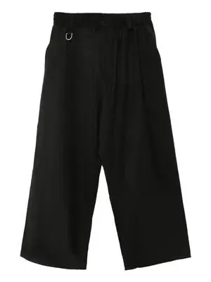 Y3 Drawstring Wide-leg Trousers - Black