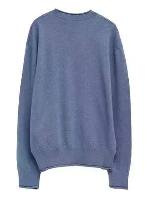 Loewe Anagram-embroidered Rolled-edge Sweater - Blue