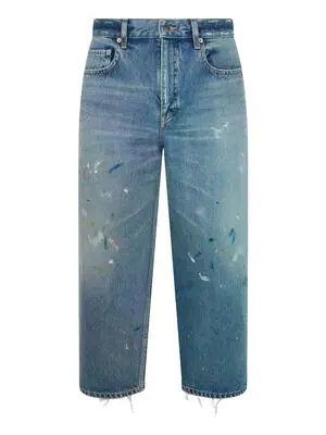 Balenciaga Paint-splatter Distressed Jeans - Blue