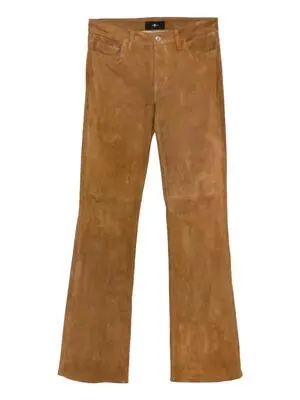 7 For All Mankind Suede Flared Trousers - Brown