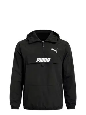 PUMA Logo-print Half-zip Jacket - Black