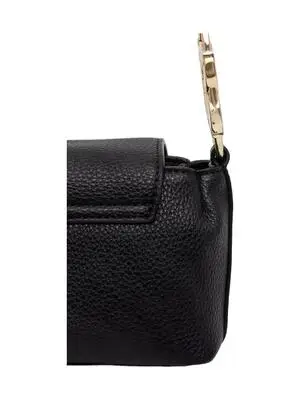 Moschino Logo-plaque Pebbled Crossbody Bag - Black