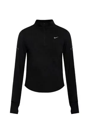 Nike Swift Logo-print Quarter-zip Sweatshirt - Black