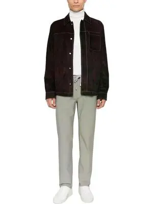 Eleventy Drawstring-waistband Straight-leg Trousers Green